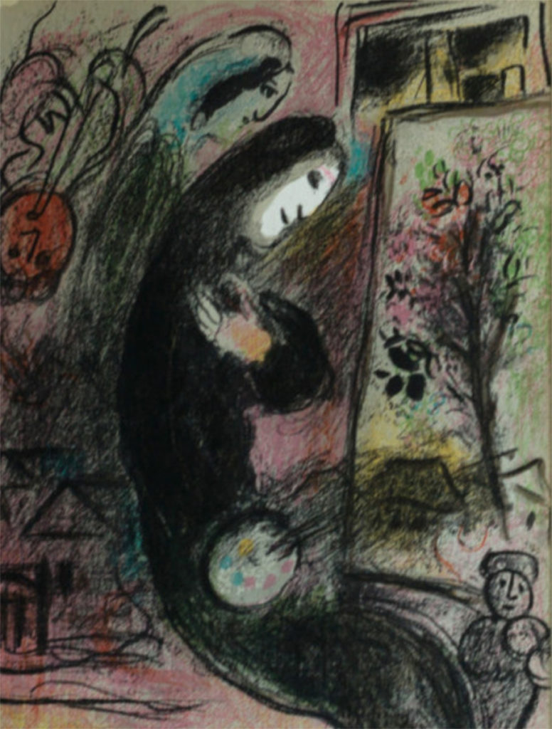 MARC CHAGALL L'Inspire (Inspired) - Lithograph 1963 - Mourlot 398